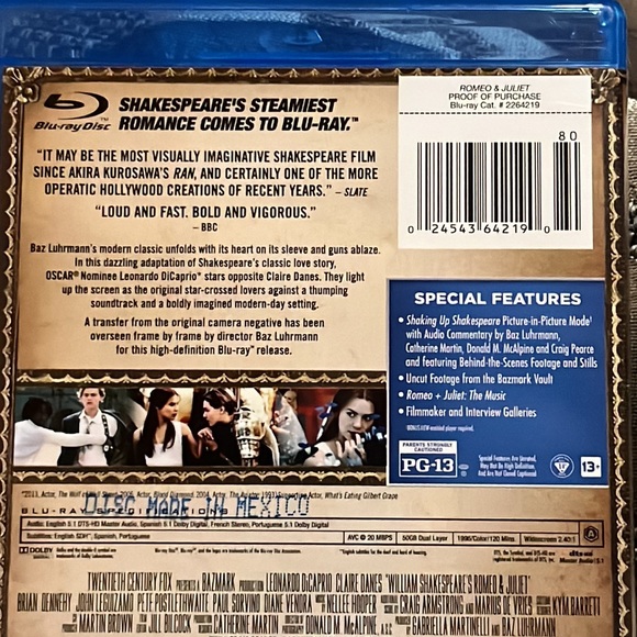 Media | William Shakespeares Romeo Juliet Leonardo Dicaprio Claire Danes Dvd Movir | Poshmark
